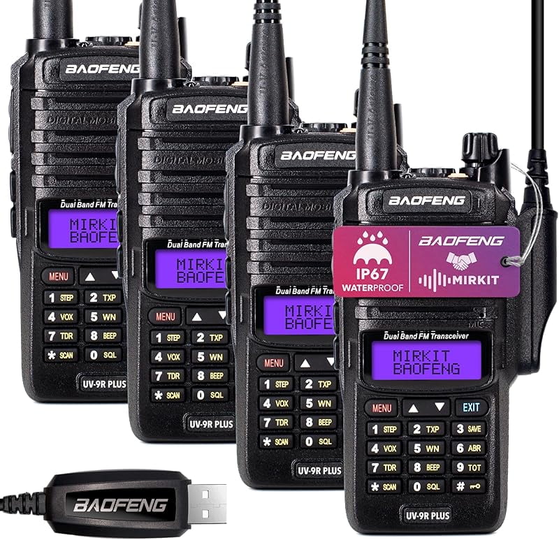 Mirkit 8X Baofeng UV-9R Plus MK1 (UV-82 3rd gen) Waterproof Radio 8W ...