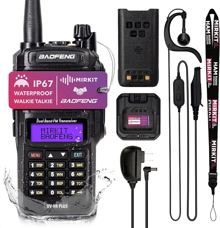Mirkit 8X Baofeng UV-9R Plus MK1 (UV-82 3rd gen) Waterproof Radio 8W ...