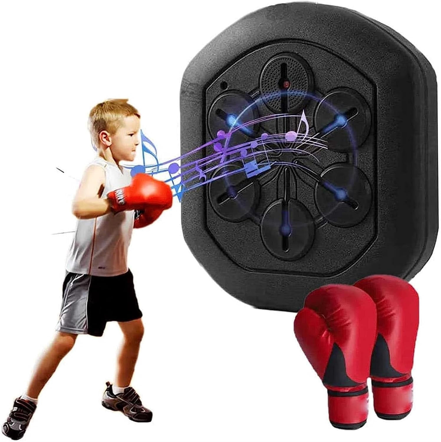 MiroDo Musical Boxing Machine – Wall-Mounted LED Light-Up Punching Pad ...
