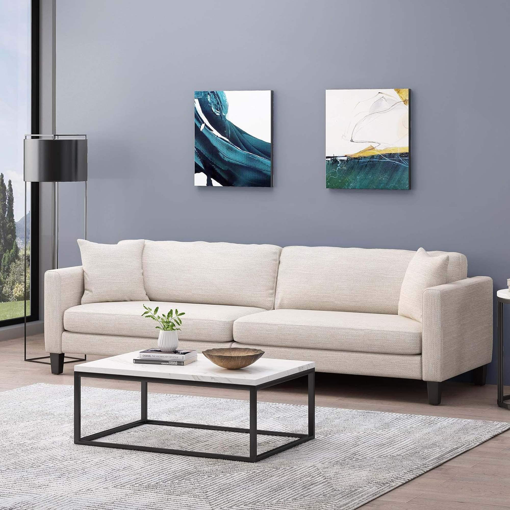 Mirod Comfy 3 Seat Sofa With Wooden Legs, Modern Style For Living Room ...