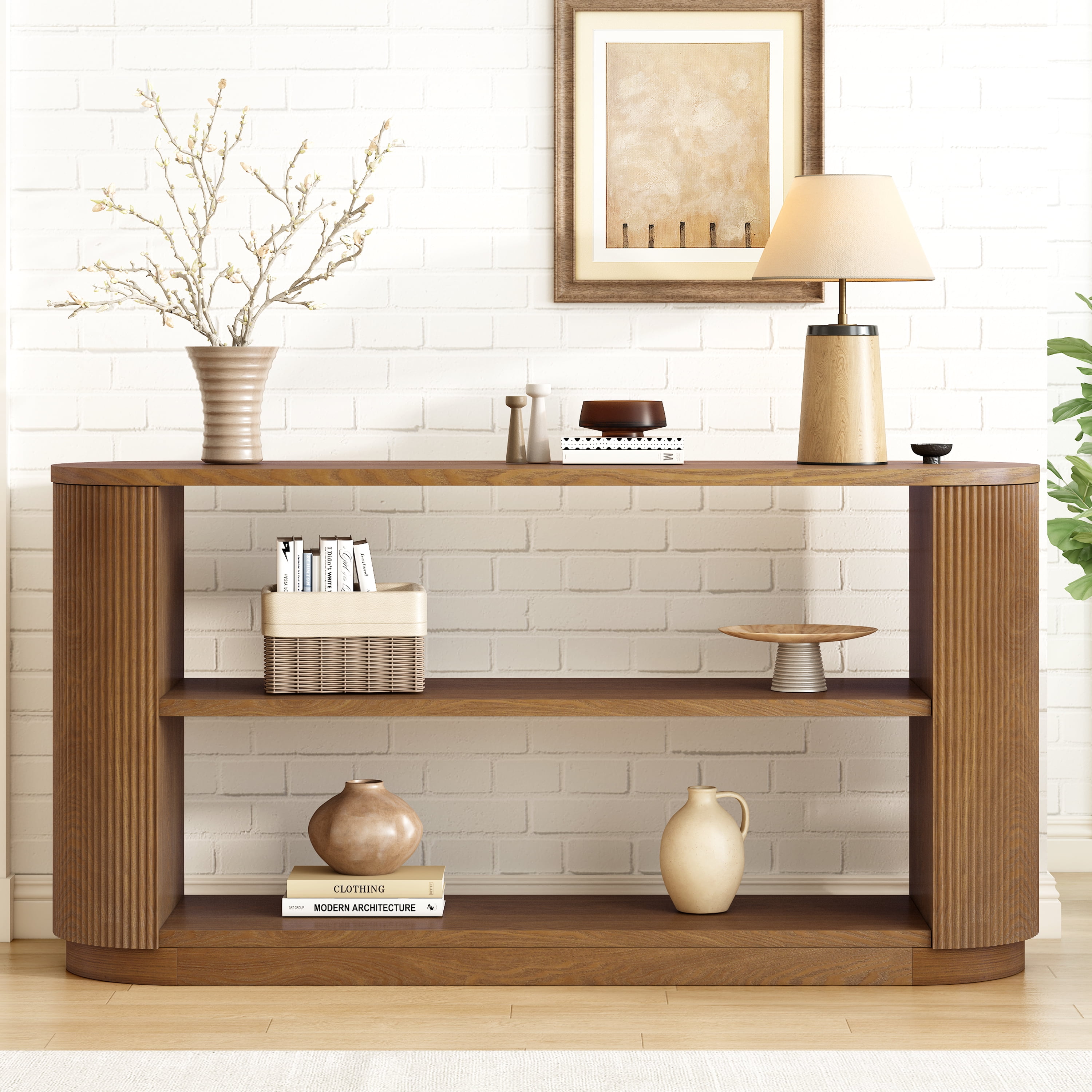 Mirod Modern Entryway Console Table - Slim Sofa Table with Open Shelf ...