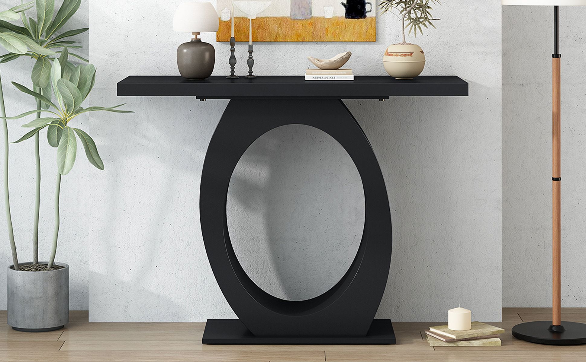 Mirod Stylish Modern Console Table with Egg-Shaped Base,Enhanced ...