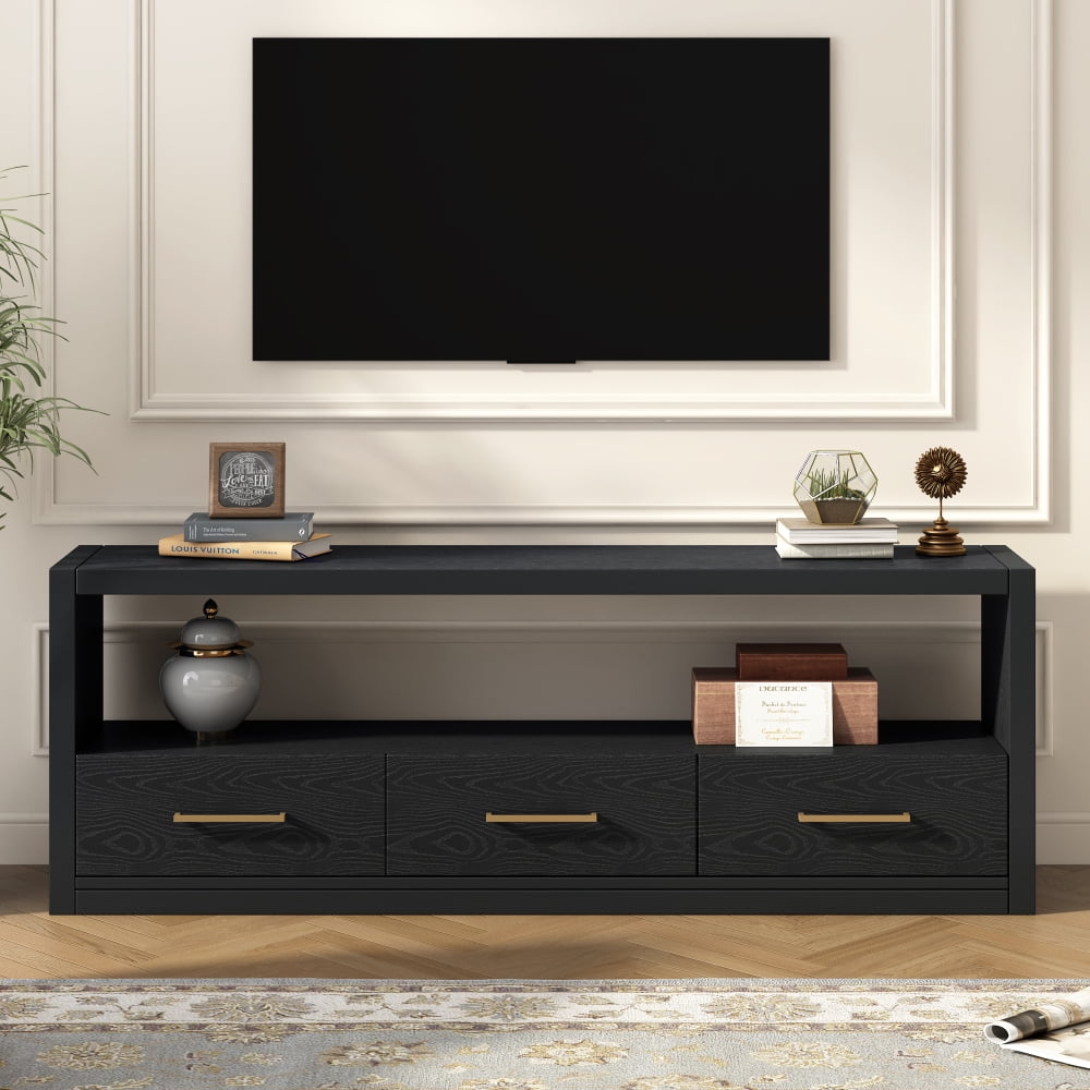 Mirod Stylish TV Stand with Ample Storage,Classic Design with Three ...