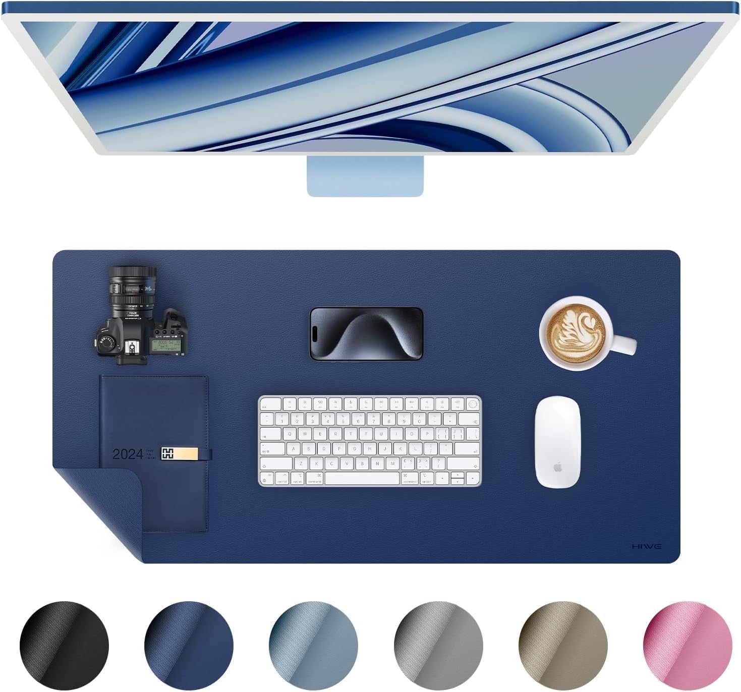 Miroddi Desk Pad Protector, Office PU Leather Mouse Mat, 31.5 x 15.7 ...