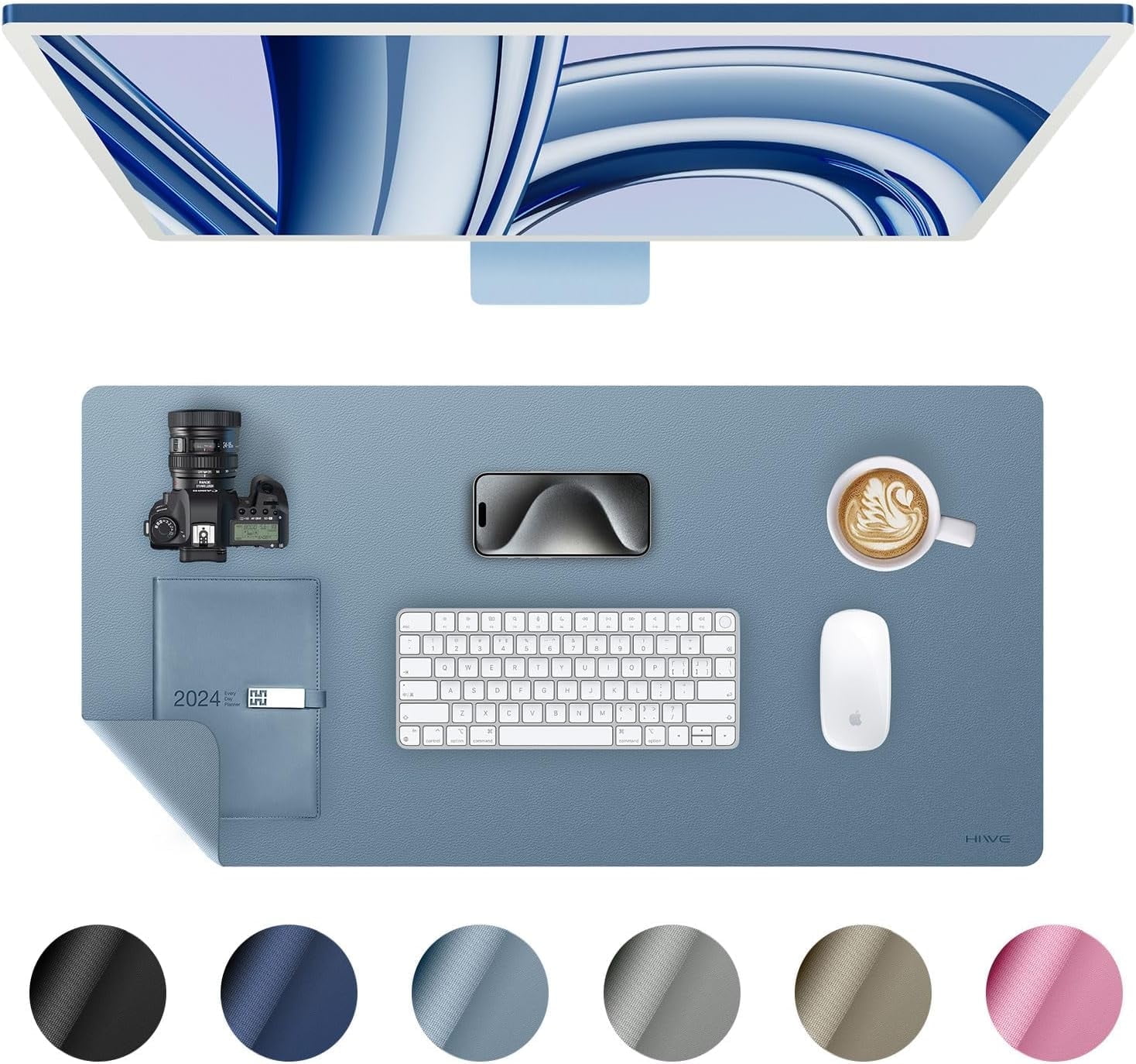 Miroddi Desk Pad Protector, Office PU Leather Mouse Mat, 31.5 x 15.7 ...