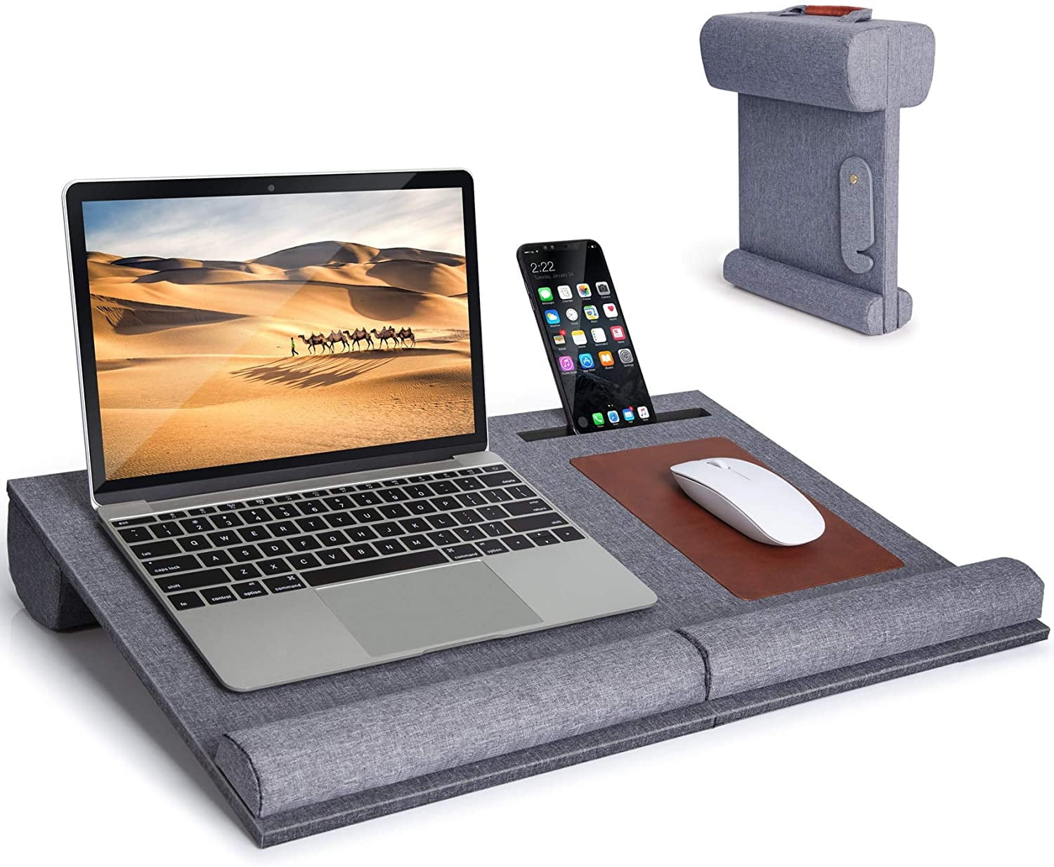 Miroddi Portable Lap Desk, Laptop Desk Built in Wrist Pad/ Mouse Mat ...