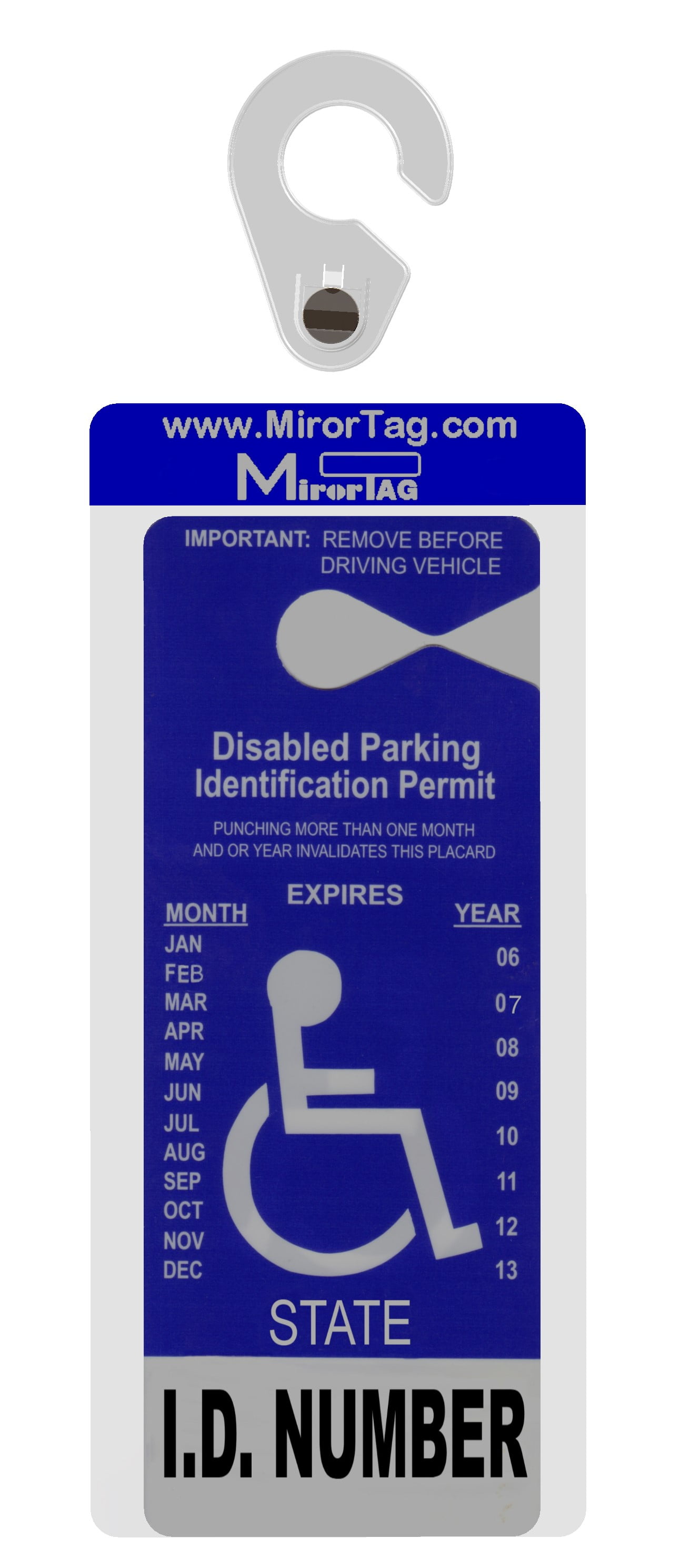 Mirortag Silver by JL Safety - Handicap Placard Holder. Easily Display ...