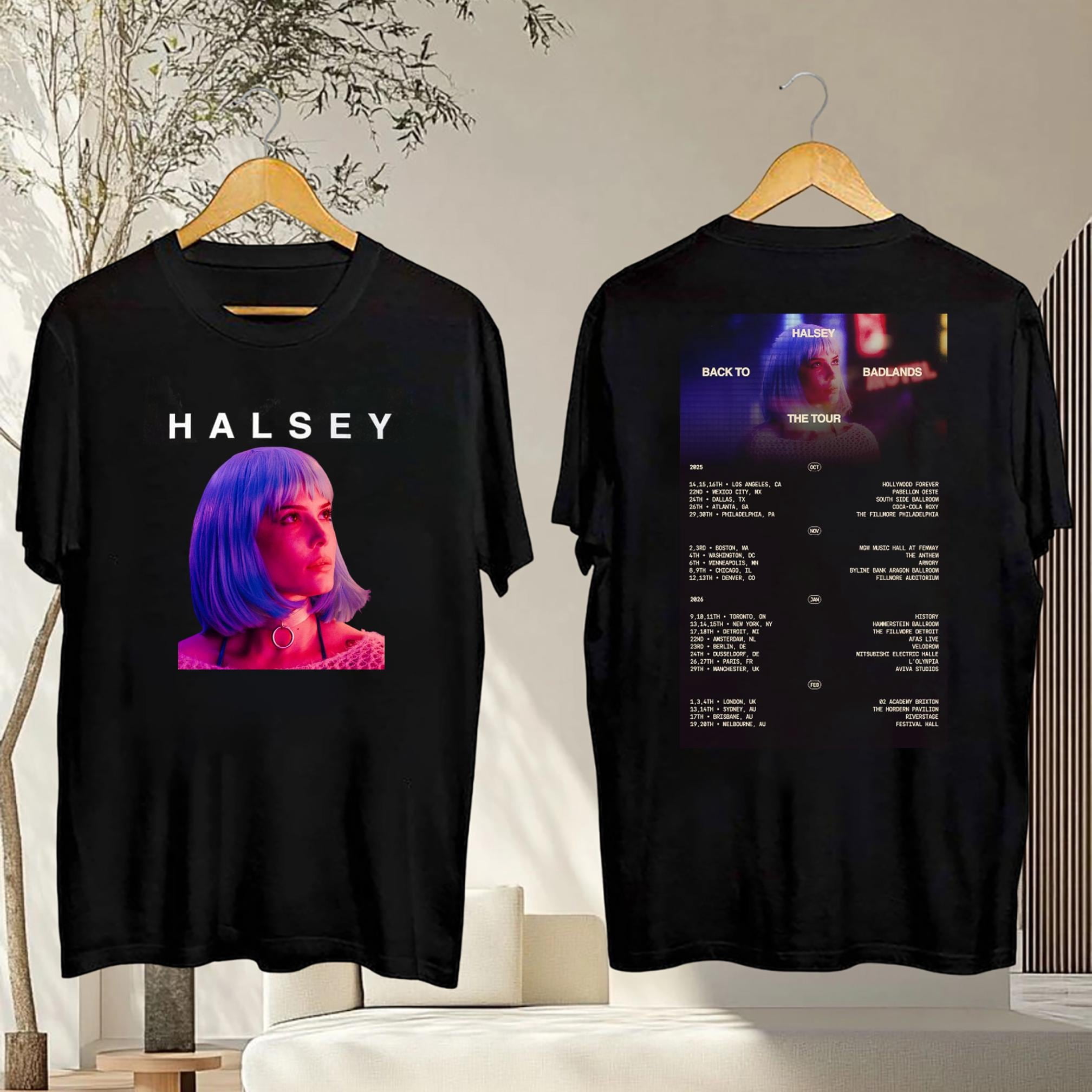 Miroza Halsey Tour 2025 T-Shirt, Halsey Back To Badlands The Tour Shirt ...