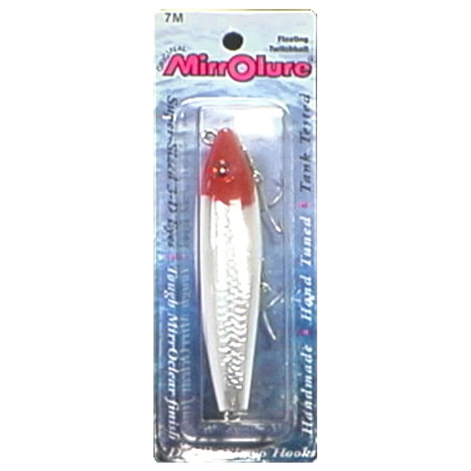 MirrOlure 7M Series Floating Twitchbait Fishing Lure, White/Red Head - Walmart.com