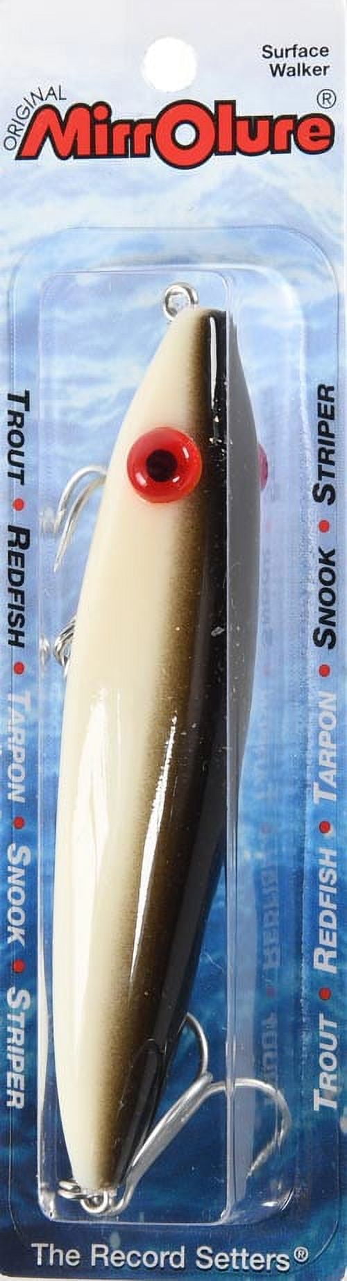 MirrOlure He-Dog Floating Twitchbait Fishing Lure, Bone/Black Back - Walmart.com