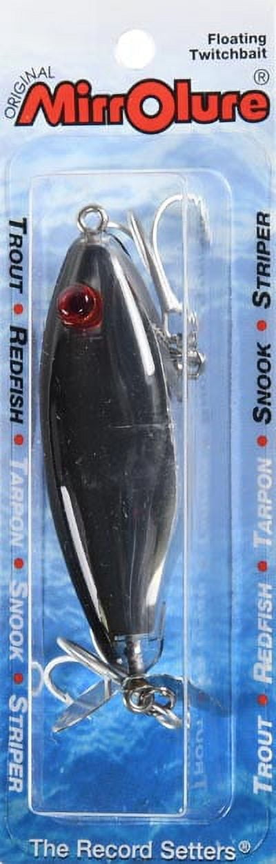 MirrOlure MirrOProp Floating Twitchbait Fishing Lure, Black/White ...