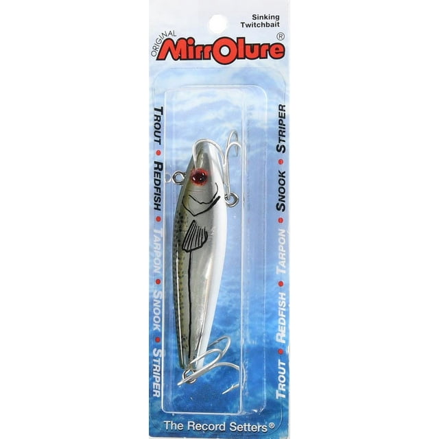 MirrOlure Series III Floating Twitchbait Fishing Lure, Green/Silver - Walmart.com