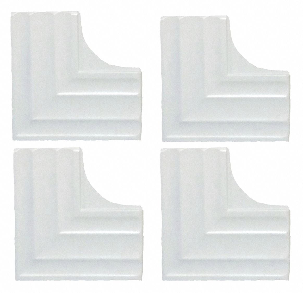 Mirredge Corner Plates,White,3 in W,PK4 88514 - Walmart.com