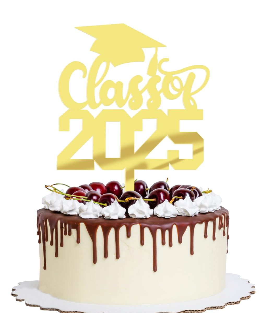 Mirror Acrylic Class FEV6 of 2025 Cake Topper, Congrats Grad 2025 ...