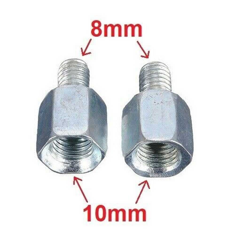 Mirror Adapters 10mm to 8mm Motorcycle Scooter clockwise threaded - Walmart.com