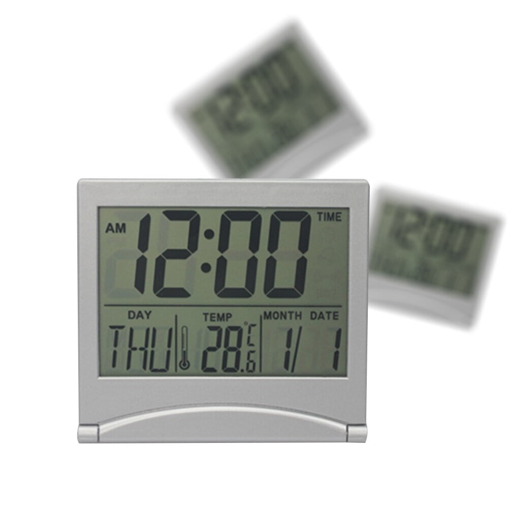 Mirror Alarm Creative Digital Clock Temperature LCD Folding Wall Desk ...