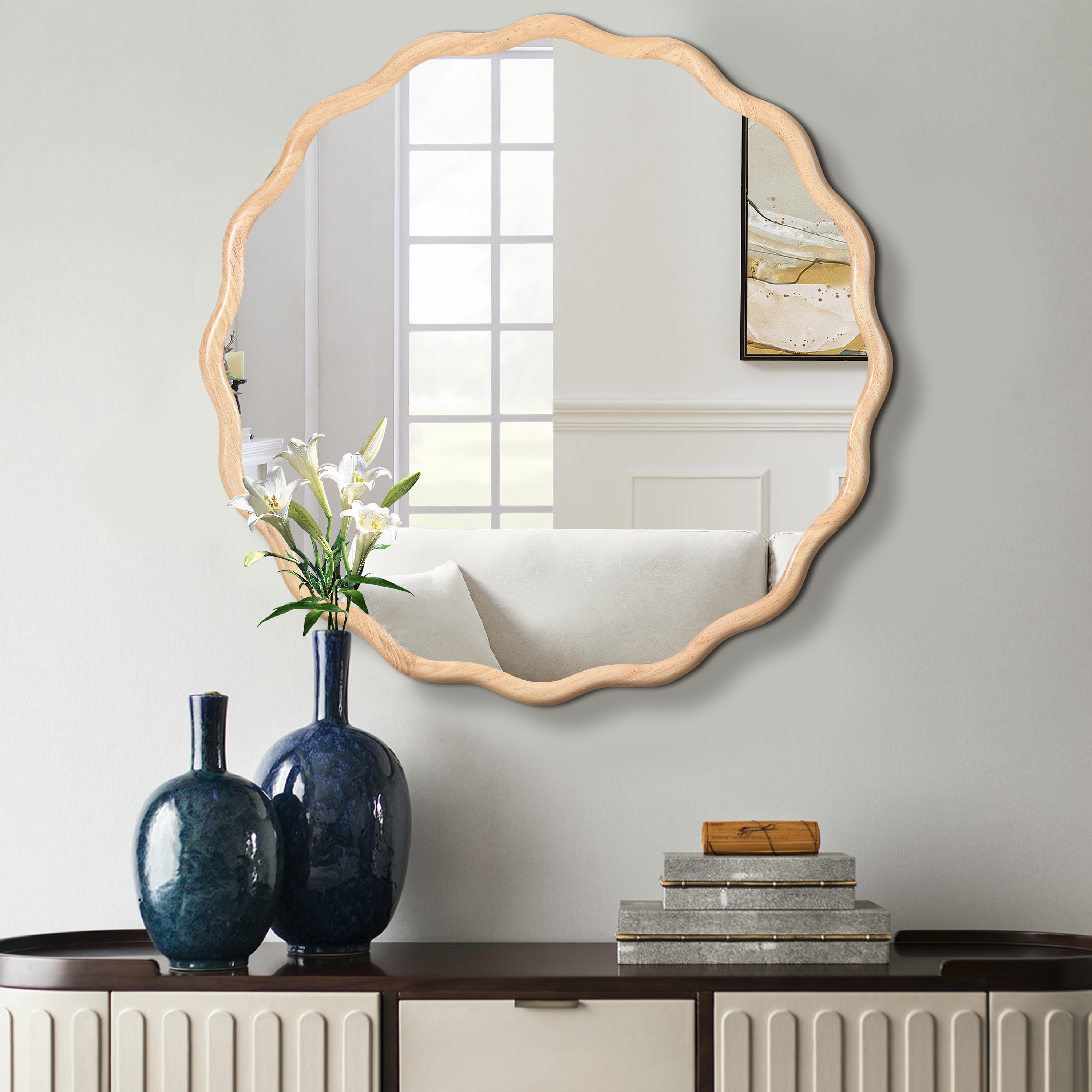 Mirror for Bathroom, Modern Vanity Mirror, Modern Scalloped Designed ...