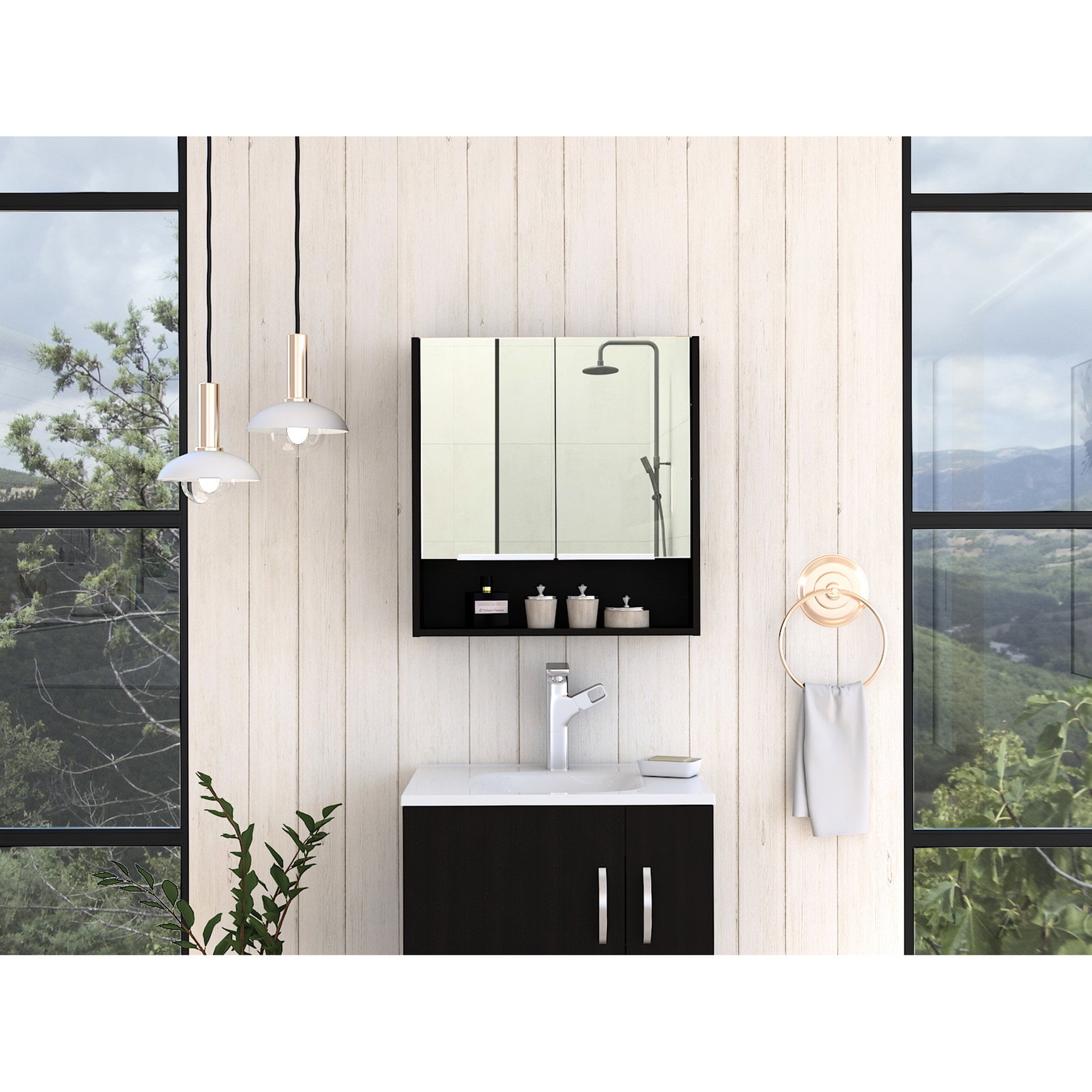 Mirror Cabinet with Double Doors and Shelves | Useful for Morning ...
