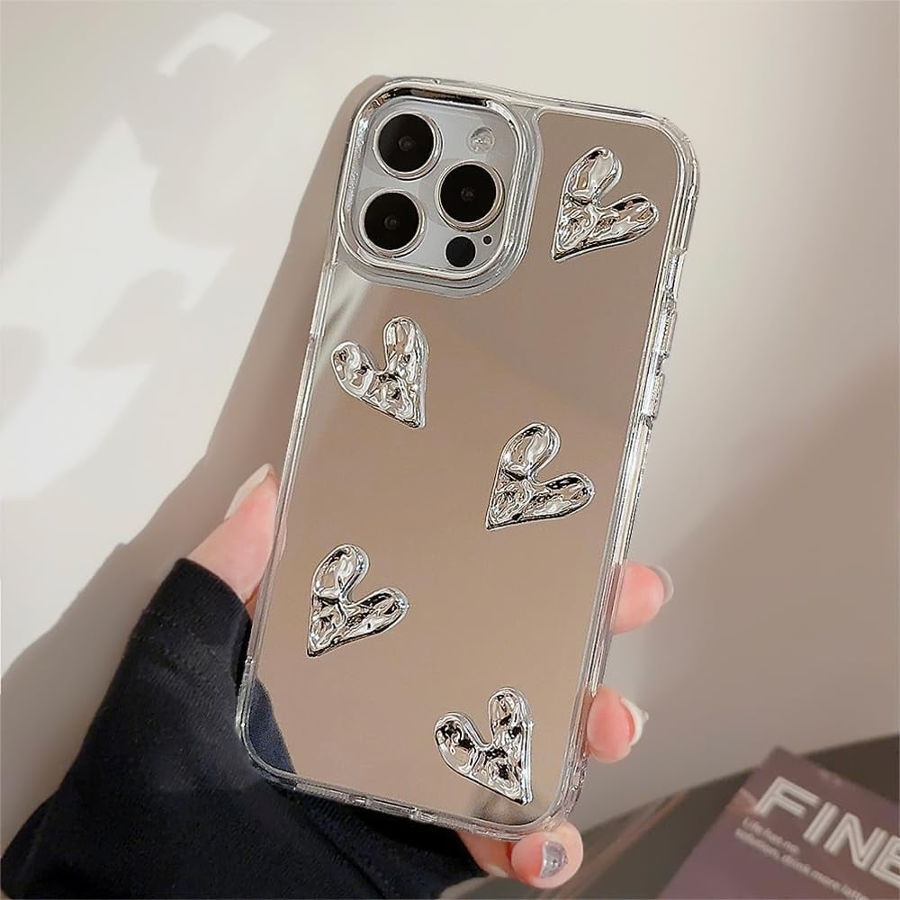 Mirror Case for iPhone 13/iPhone 14, Mirror with Cute 3D Heart for ...