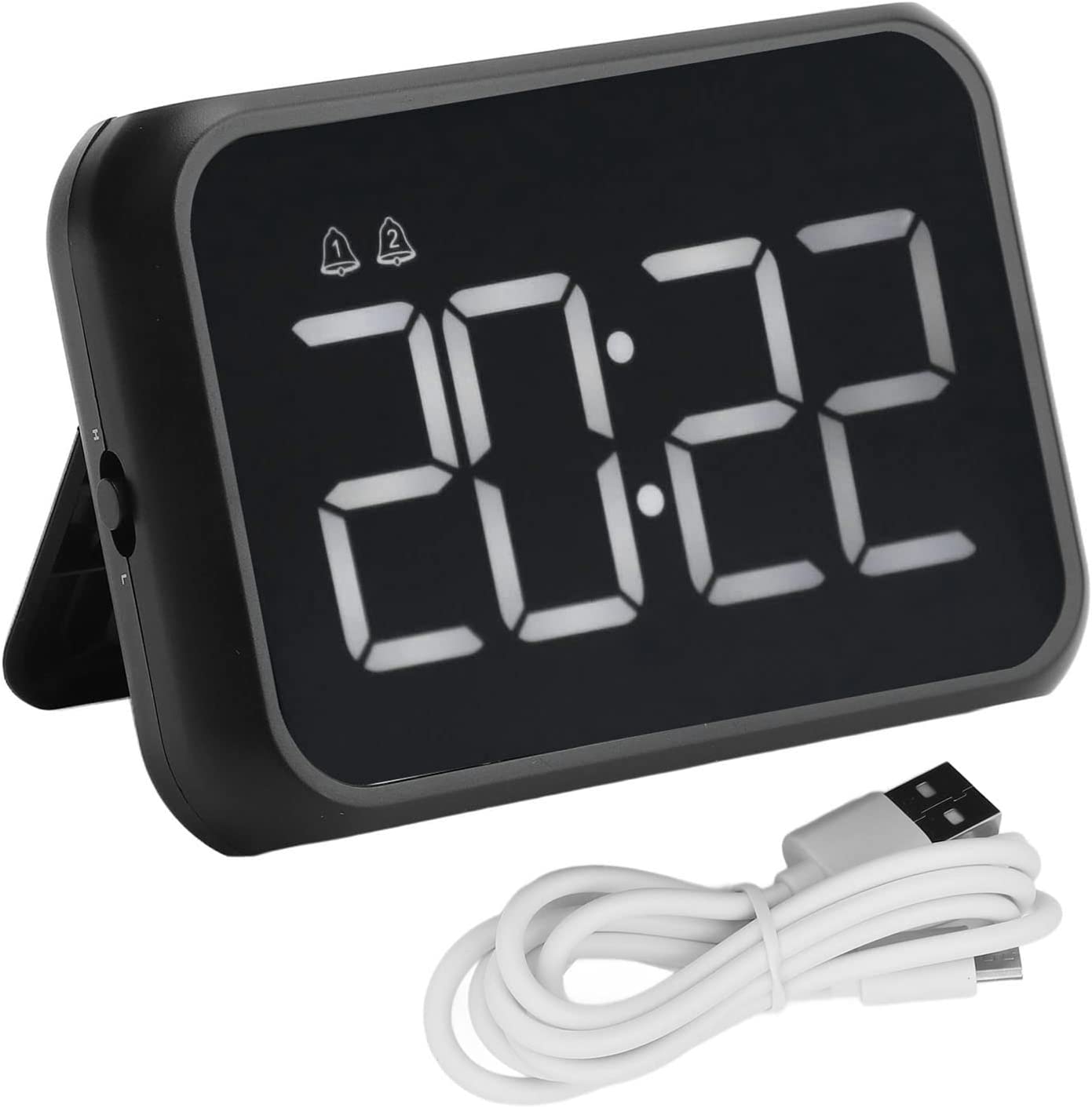 Mirror Clock Voice Control LED Digital Alarm Clock Compact Modern Desk ...