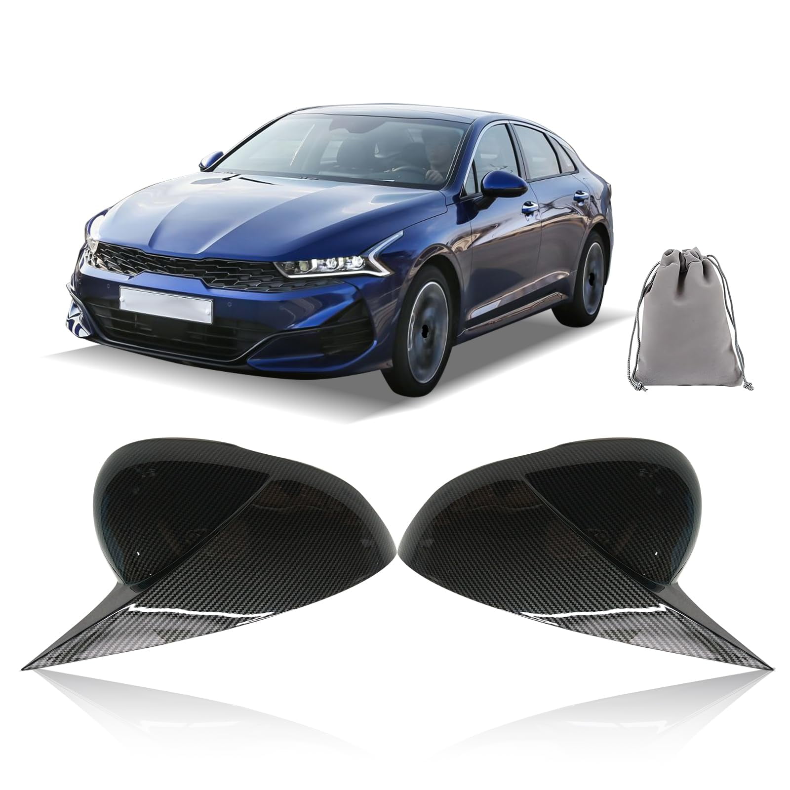 Mirror Cover Cap for KIA K5 2021-2024, 2PCS Car Exterior Rear View Side ...