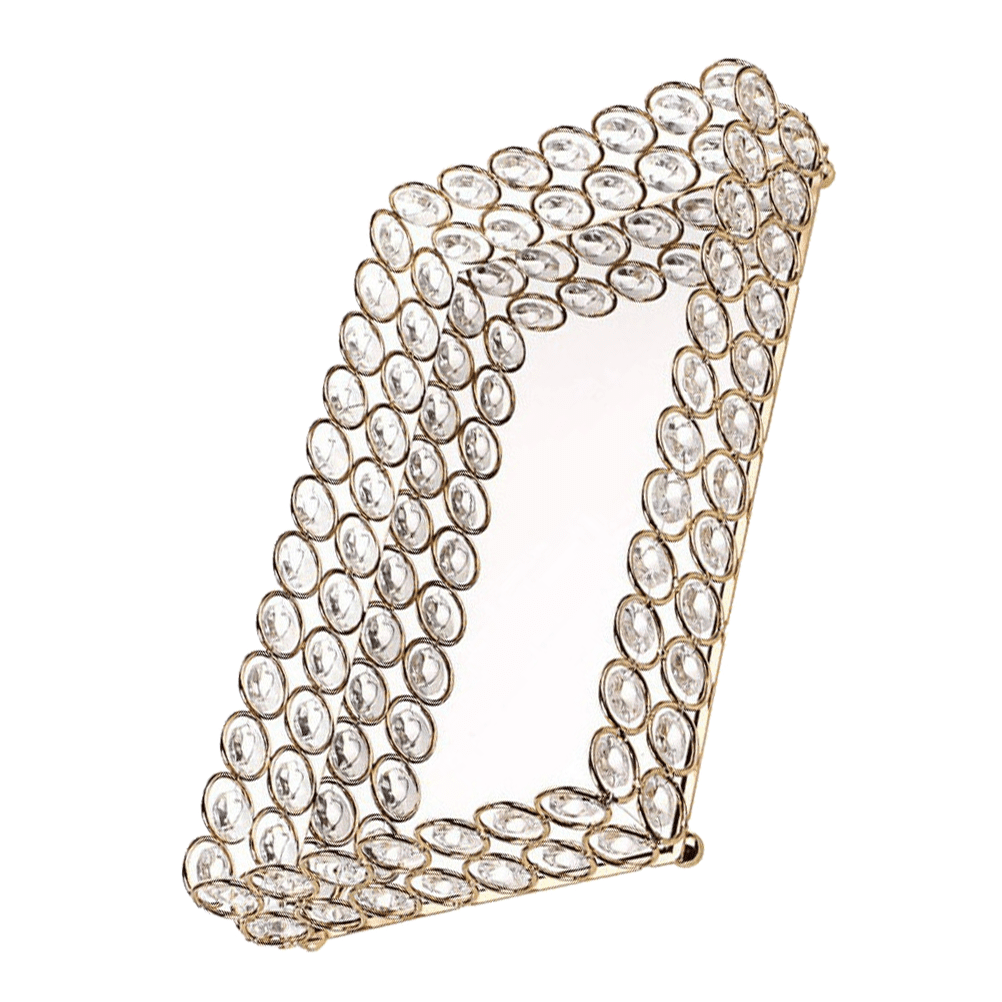 Mirror Crystal Dish Decor Dresser Organizer Vanity Trays Dressing Table ...