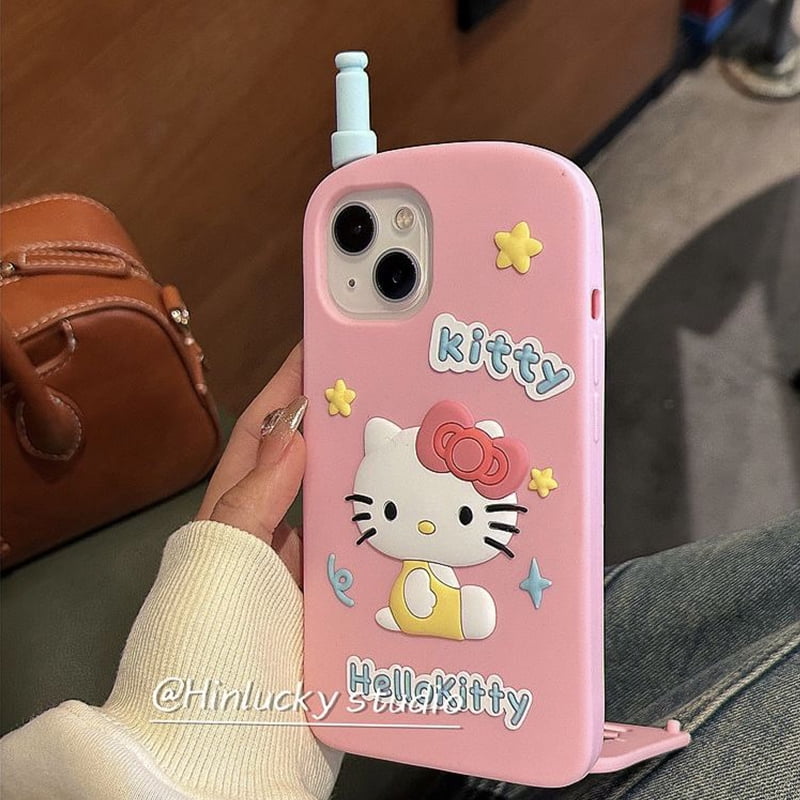Mirror Cute 3D Hello Kitty Phone Case For iPhone 16 15 14 13 12 Pro Max ...