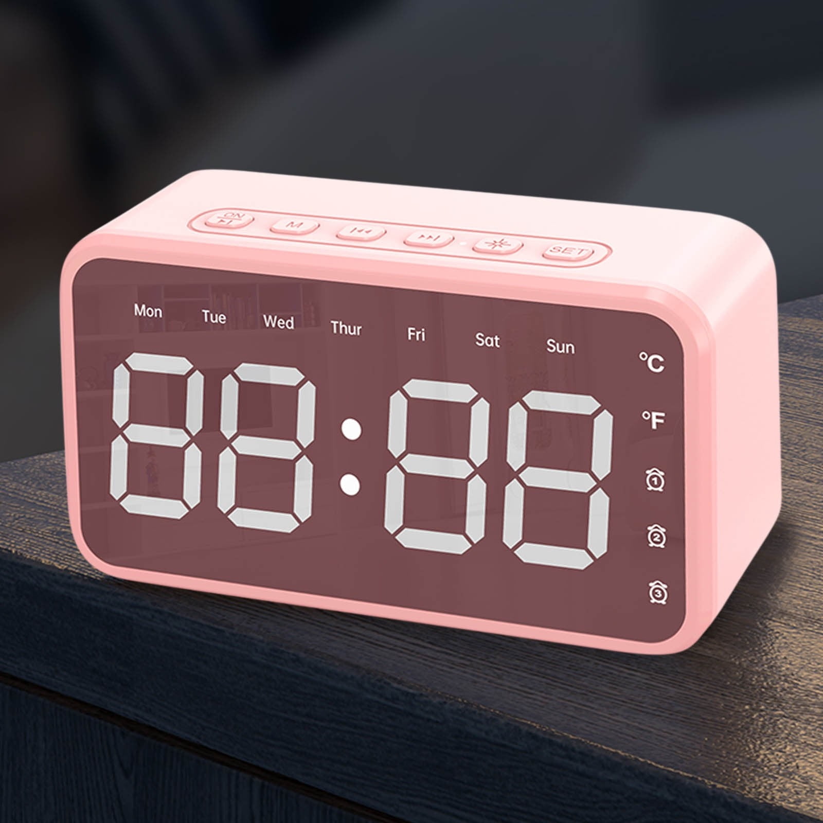 Mirror Digital Alarm Clock, Wireless Bluetooth Speaker, Dual Alarm ...