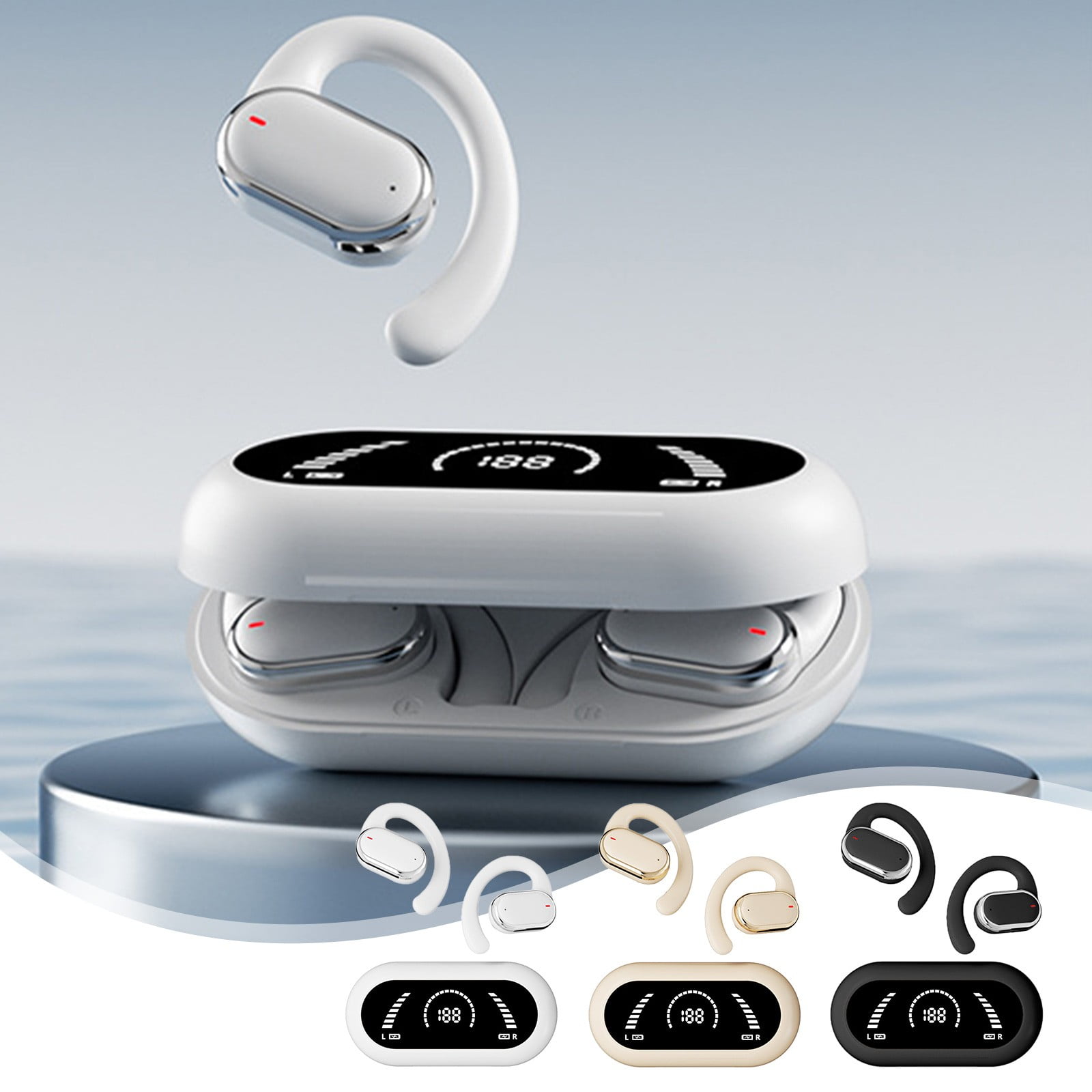 Mirror Digital Bluetooth Earphones 5.3 with HIFI Sound, 80H Playtime ...