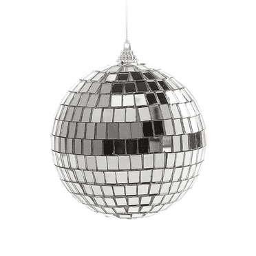D-GROEE Mirror Disco Ball, Silver Hanging Disco Light Mirror Ball with ...
