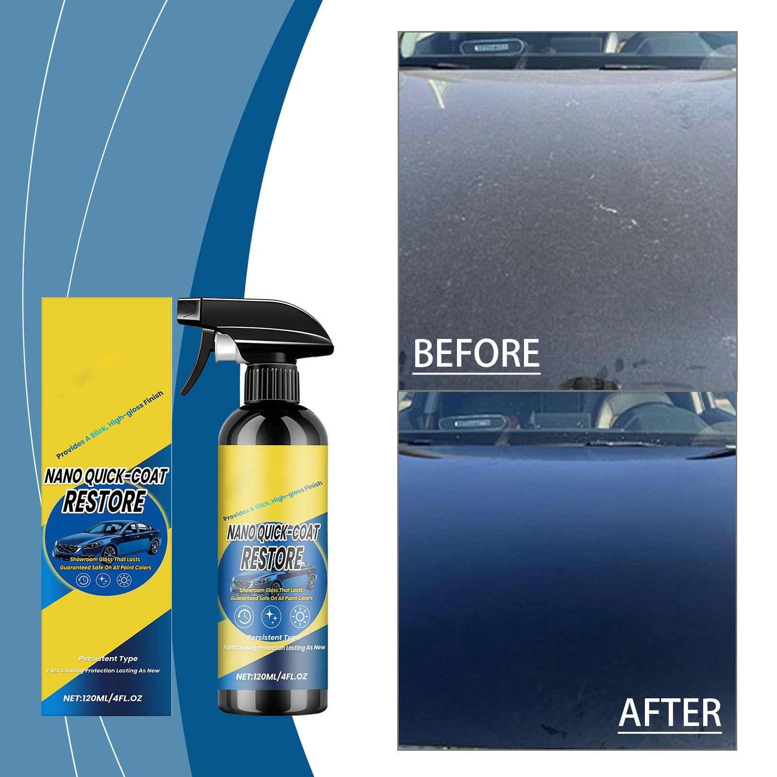 Mirror Finish Automotive Coating Spray, Restores Faded Dull Paint and ...