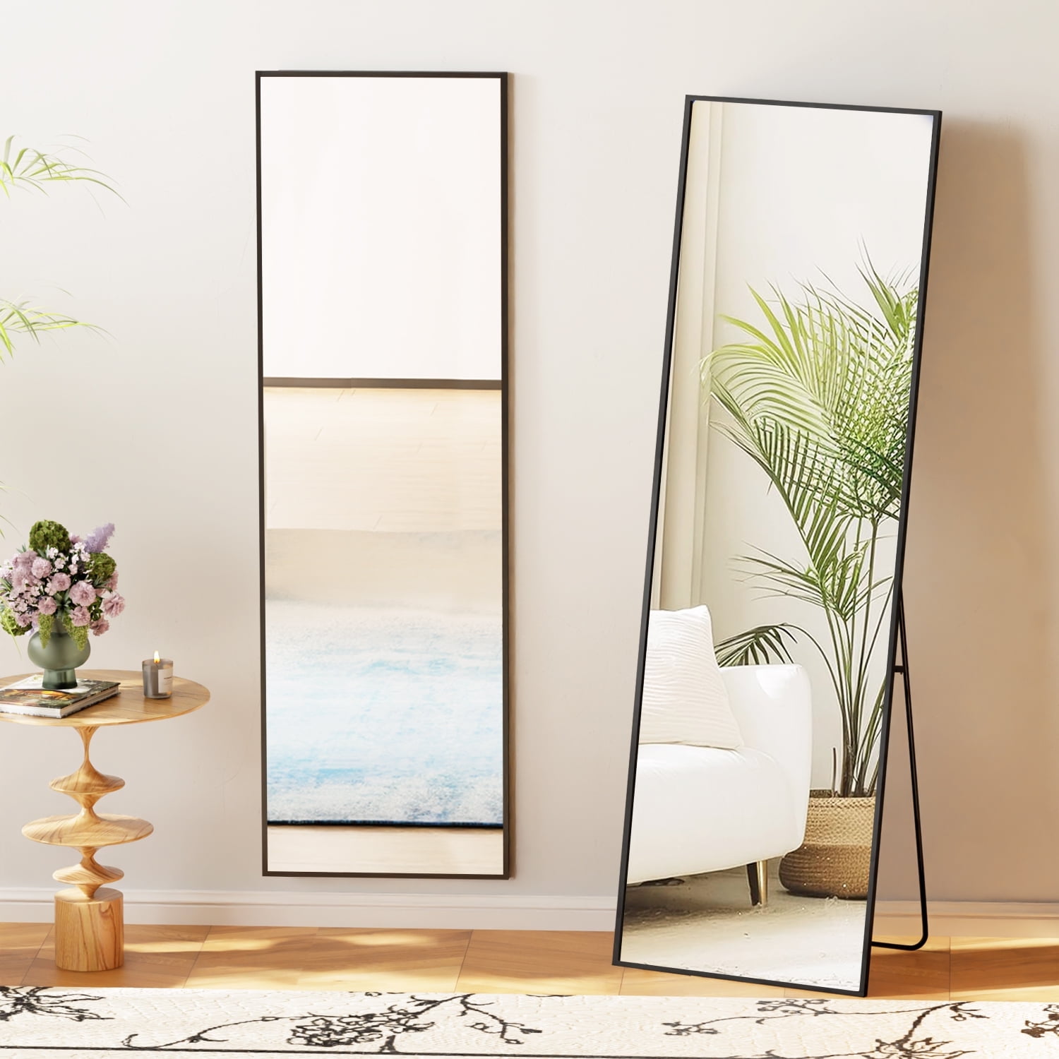 Mirror Full Length, 59"x15" Body Wall Mirrors with Aluminum Alloy Frame ...