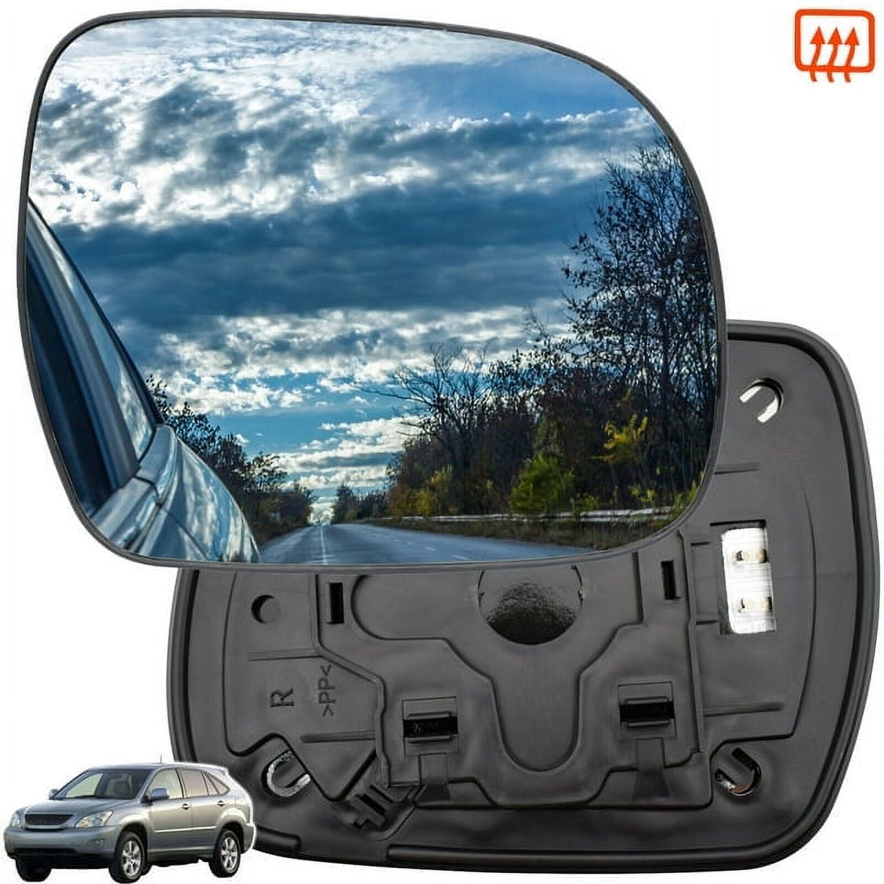 XUKEY Mirror Glass Replacement Right Passenger Side Mirror Heated ...