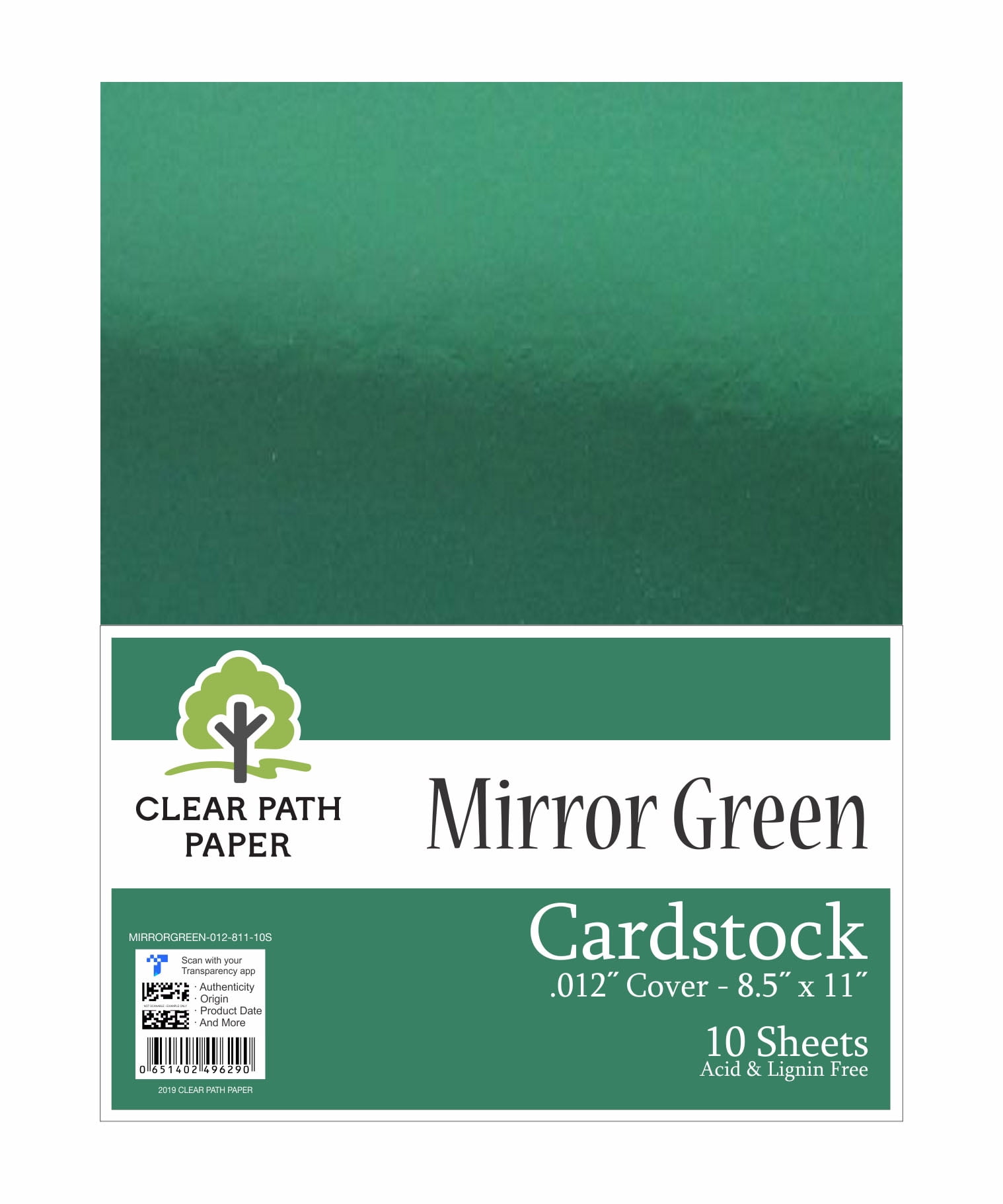 Mirror Green Cardstock - 8.5 x 11 inch - .012" Thick - 10 Sheets ...