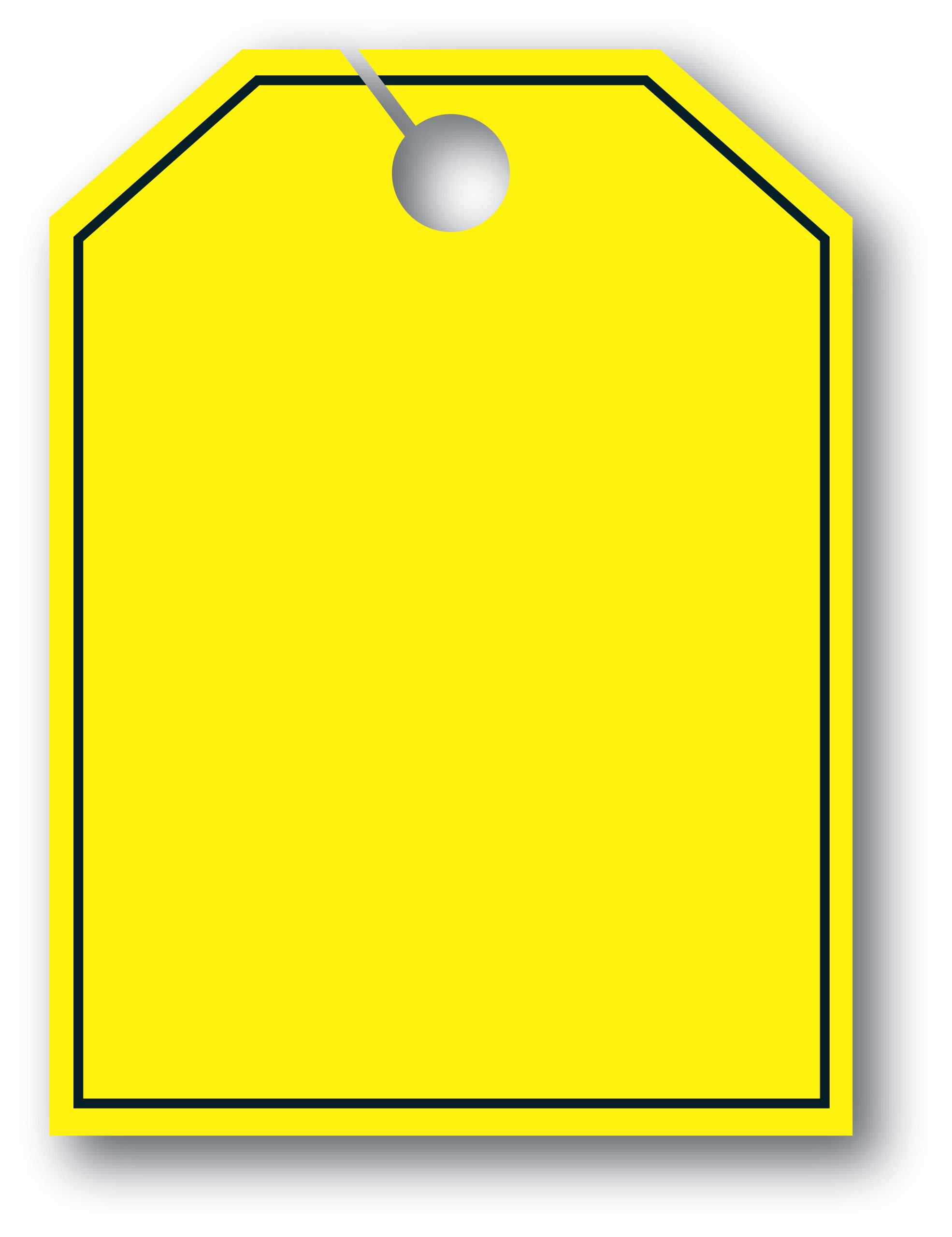 SSWBasics Mirror Hang Tags - Fl Yellow - Blank with Border - 8 1/2ʺW x ...