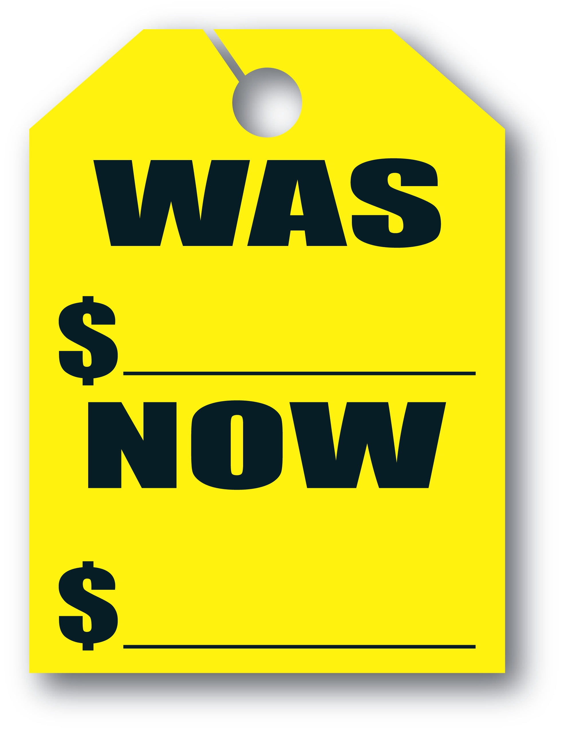 SSWBasics Mirror Hang Tags - Fl Yellow - "Was Now" - 8 1/2ʺW x 11 1/2ʺL ...