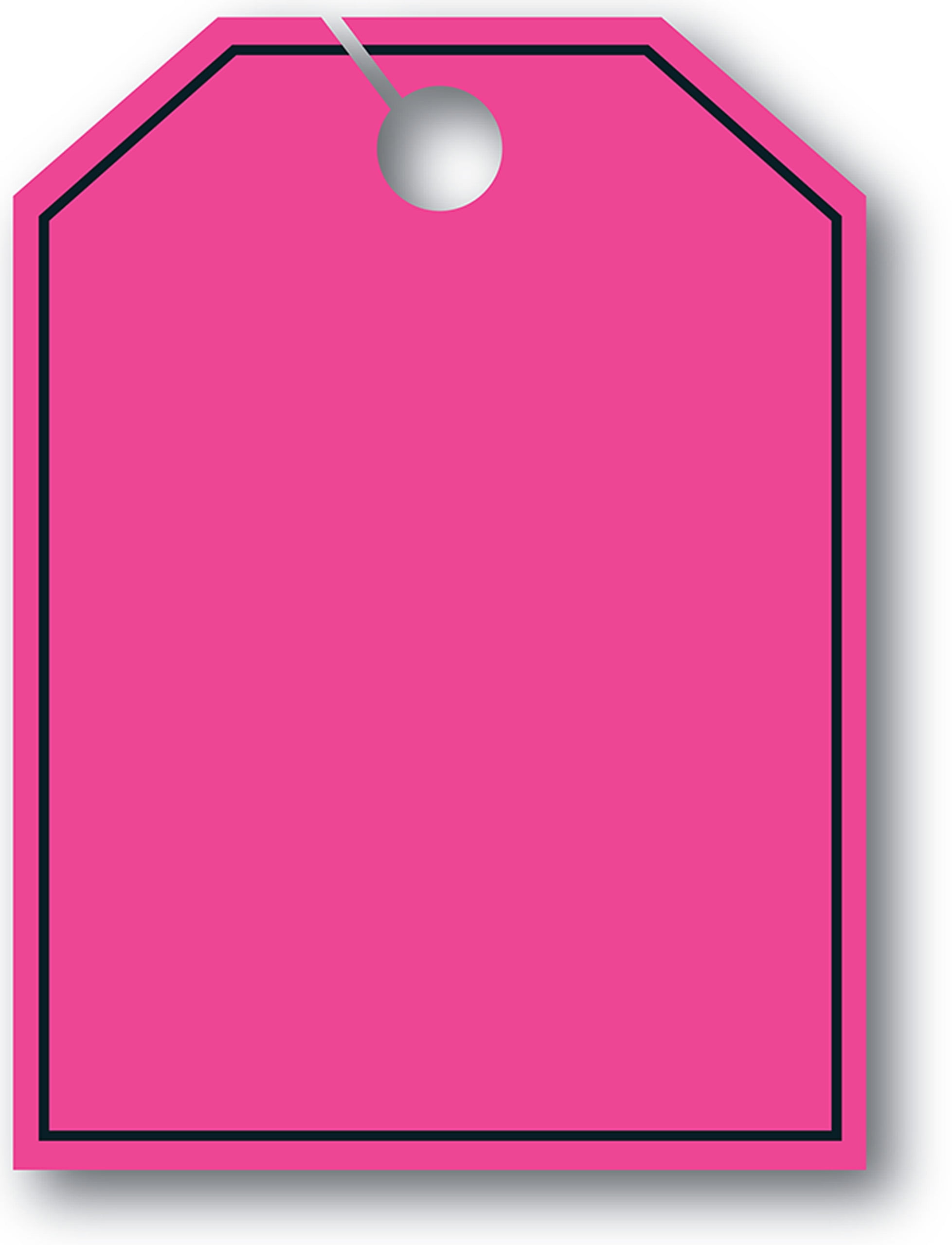 SSWBasics Mirror Hang Tags - Pink - Blank with Border - 8 1/2ʺW x 11 1 ...