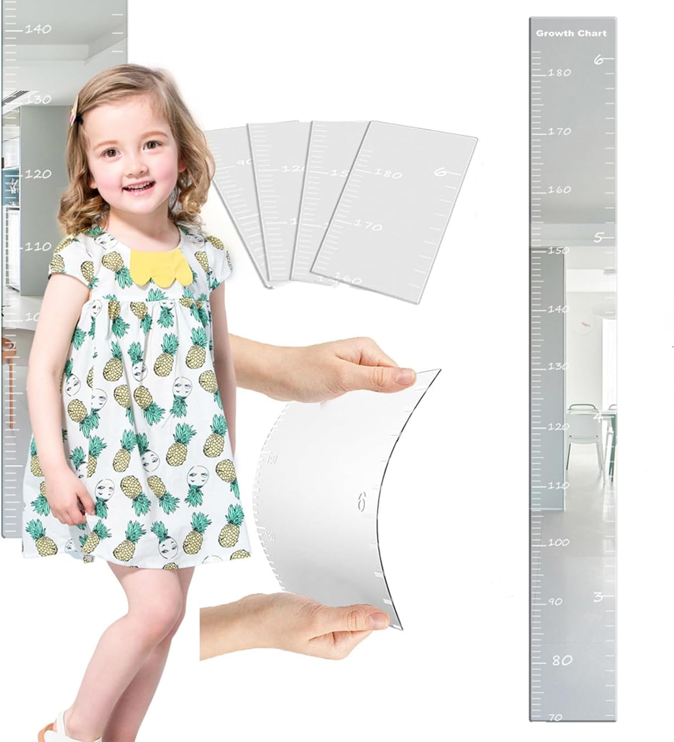 Mirror Height Chart for Kids, Mirror Puzzle Growth Chart for Kids, Wall ...
