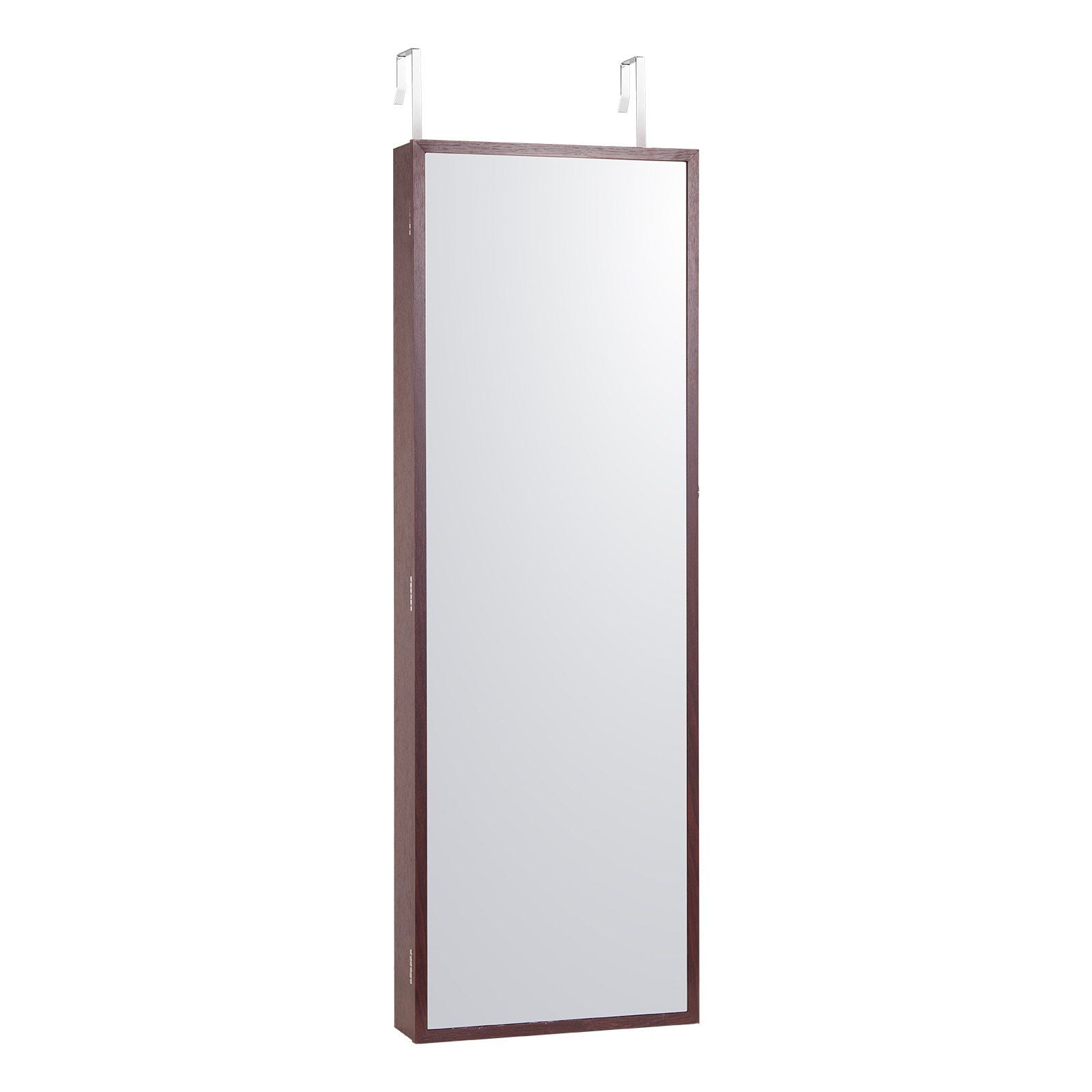 Mirror Jewelry Cabinet 42.52in, Lockable Wall or Door Mounted Armoire ...