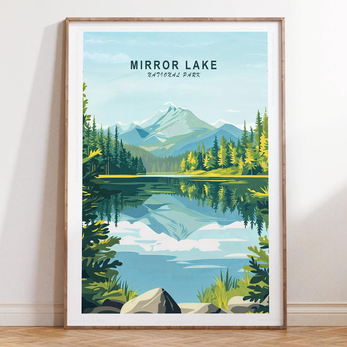 Mirror Lake National Park Wall Art Print, National Park Print, Mirror ...