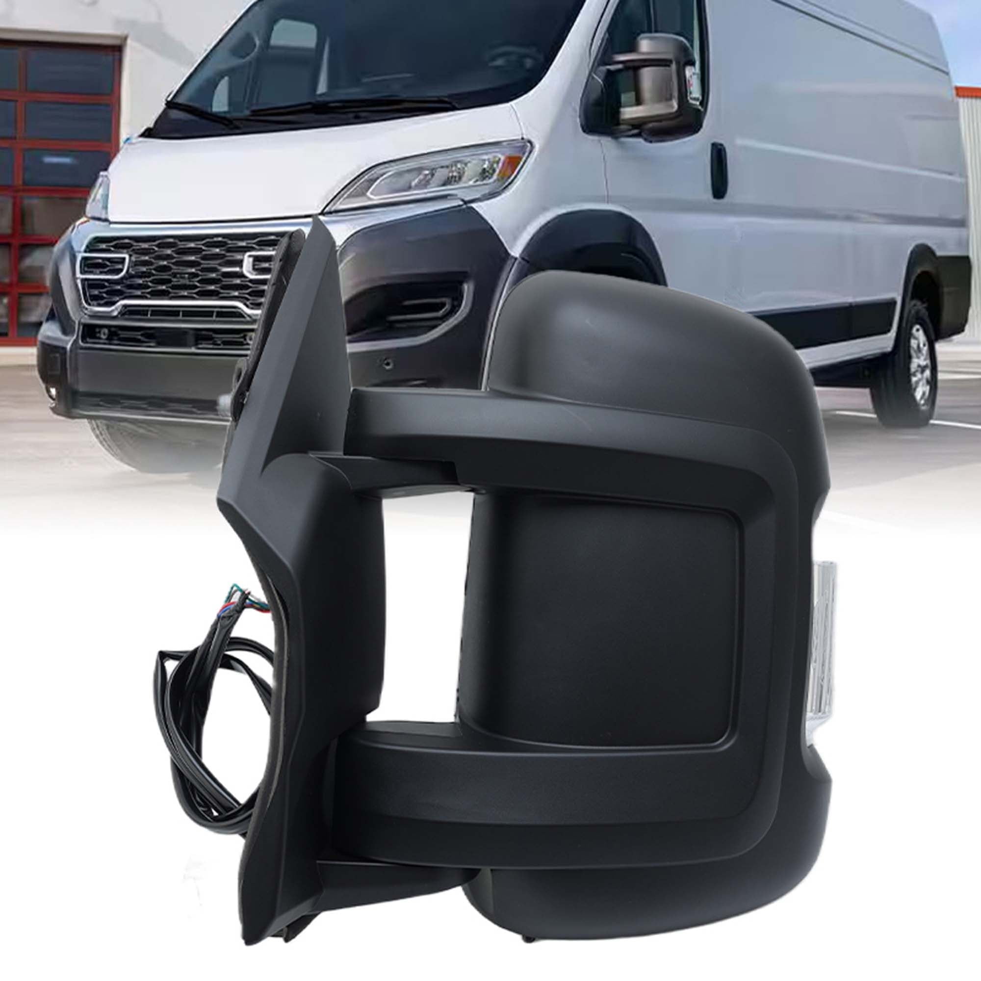 MZORANGE Mirror Left Side Short Arm For RAM PROMASTER 1500 2500 3500 2014-2022 W/ Sensor ...