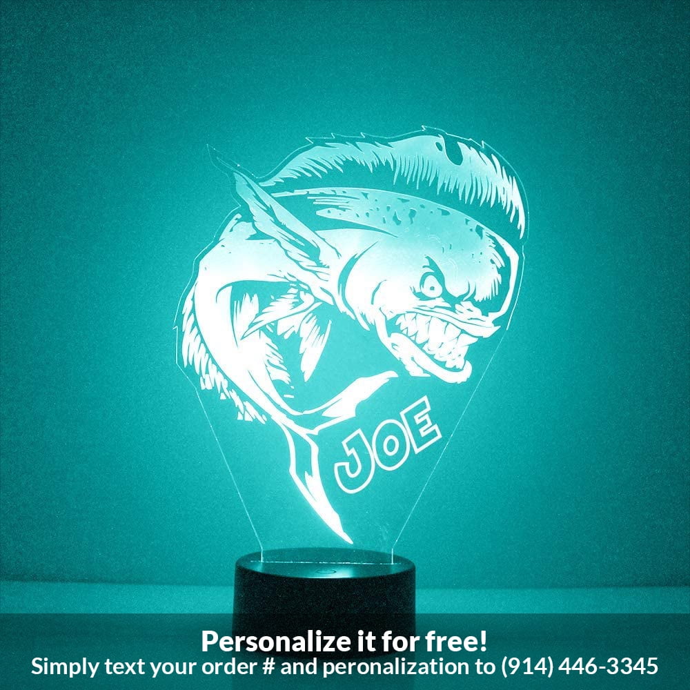 Mirror Magic Store Mahi Mahi Fish Color Changing Personalized LED Light ...