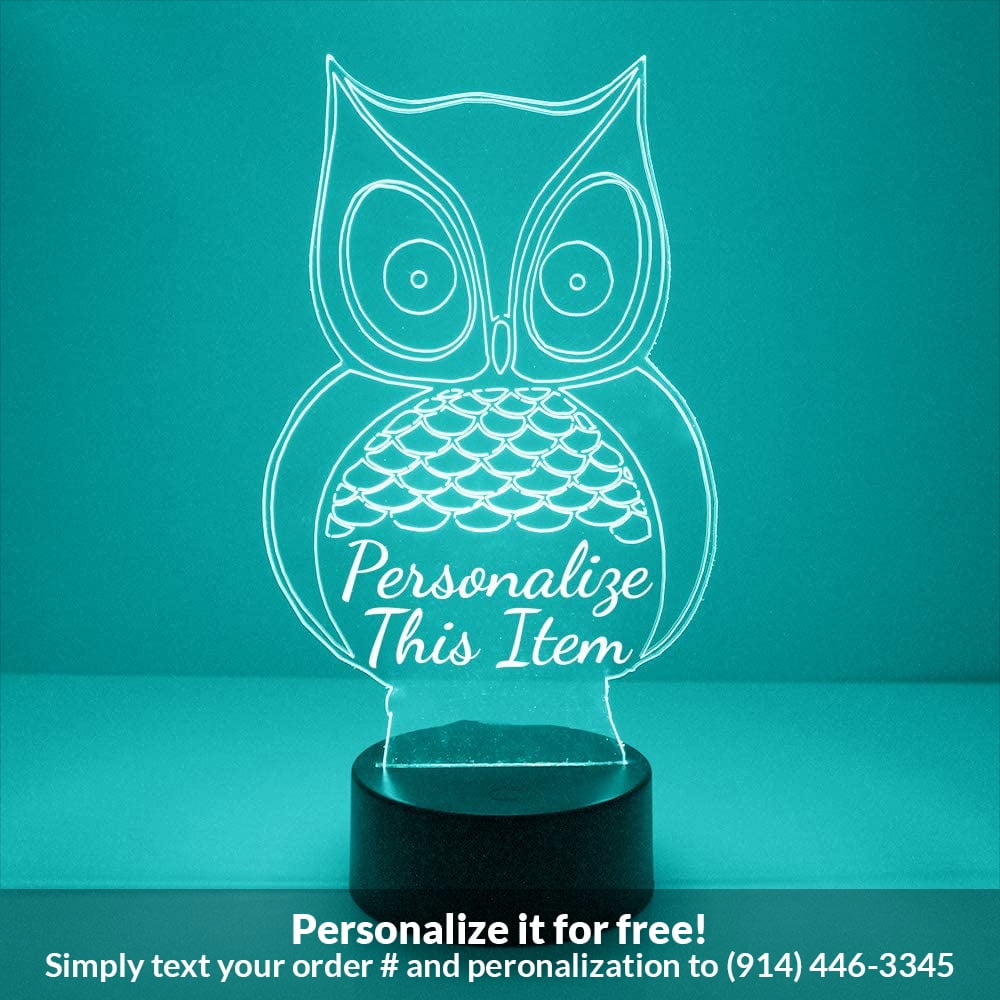 Mirror Magic Store Owl Color Changing Personalized LED Light with ...