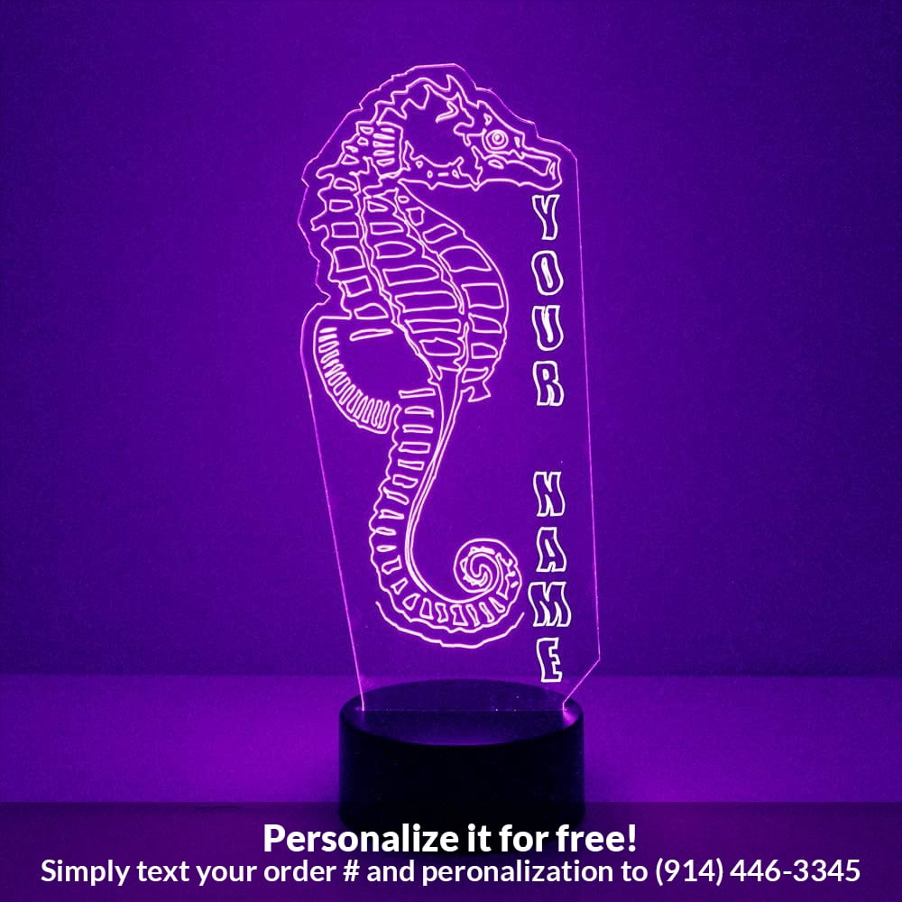 Mirror Magic Store Seahorse Color Changing Personalized LED Light with ...