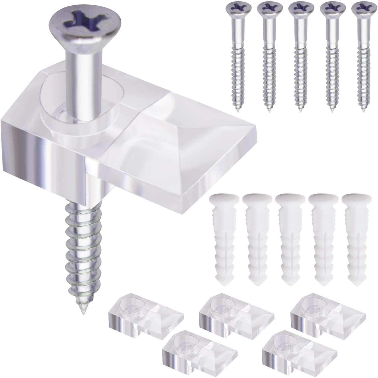 Mirror Panel Clips,20 Pack Plastic Mirror Holder Clips Transparent ...