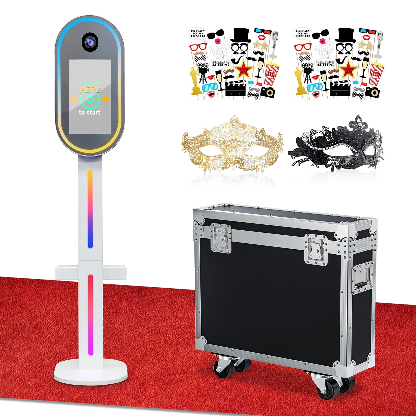 Mirror Photo Booth with 15.6" Touch Screen and RGB Lights, Portable ...