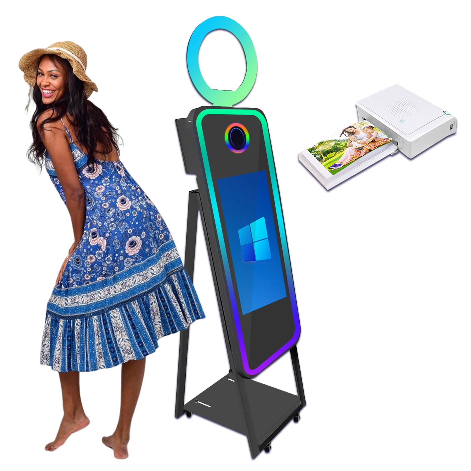 Mirror Photo Booth Selfie Led Frame Portable Touch Screen Magic Mirror Booth Machine for Wedding ...