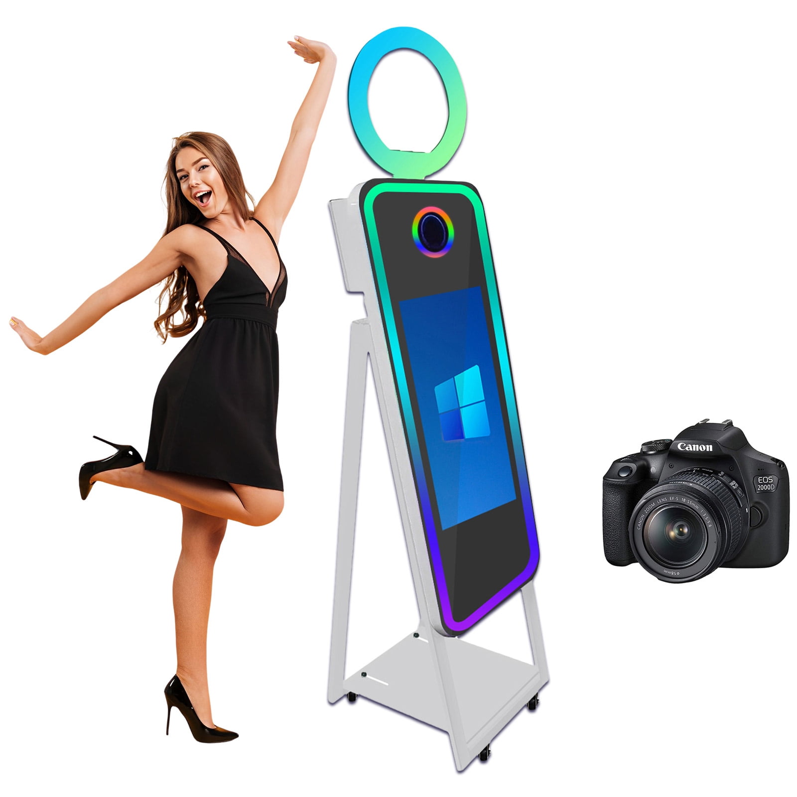 Mirror Photo Booth Selfie Led Frame Portable Touch Screen Magic Mirror Booth Machine for Wedding ...