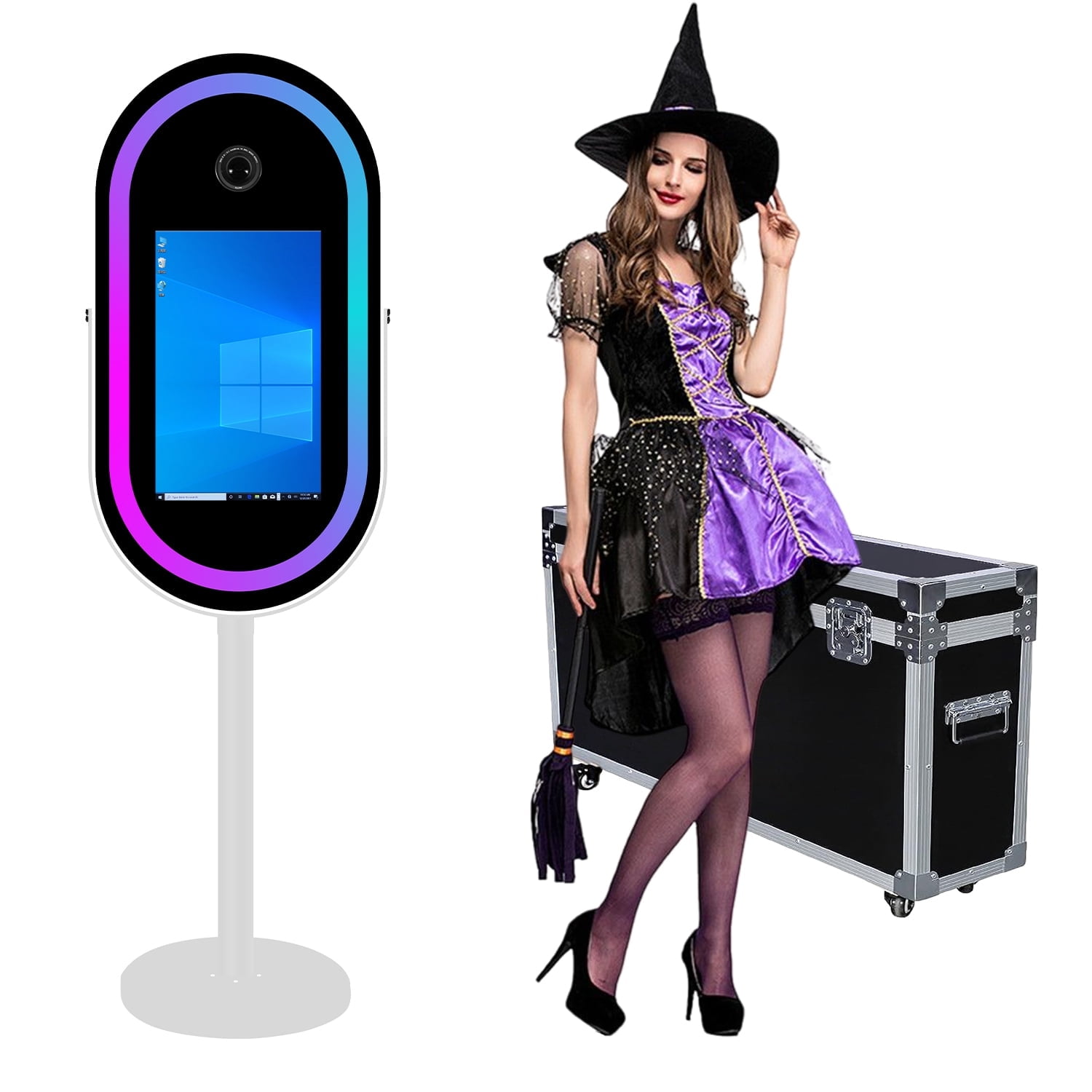 Mirror Photo Booth with 21.5''LCD Touch Screen Portable Magic Mirror Selfie for Wedding Party ...