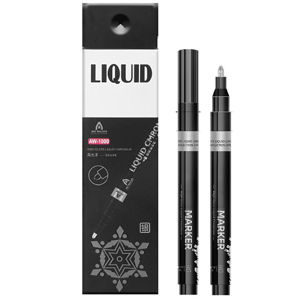 Mirror Plated Mark Pen Gold Silver Permanent Model Pen Pen Highlight ...
